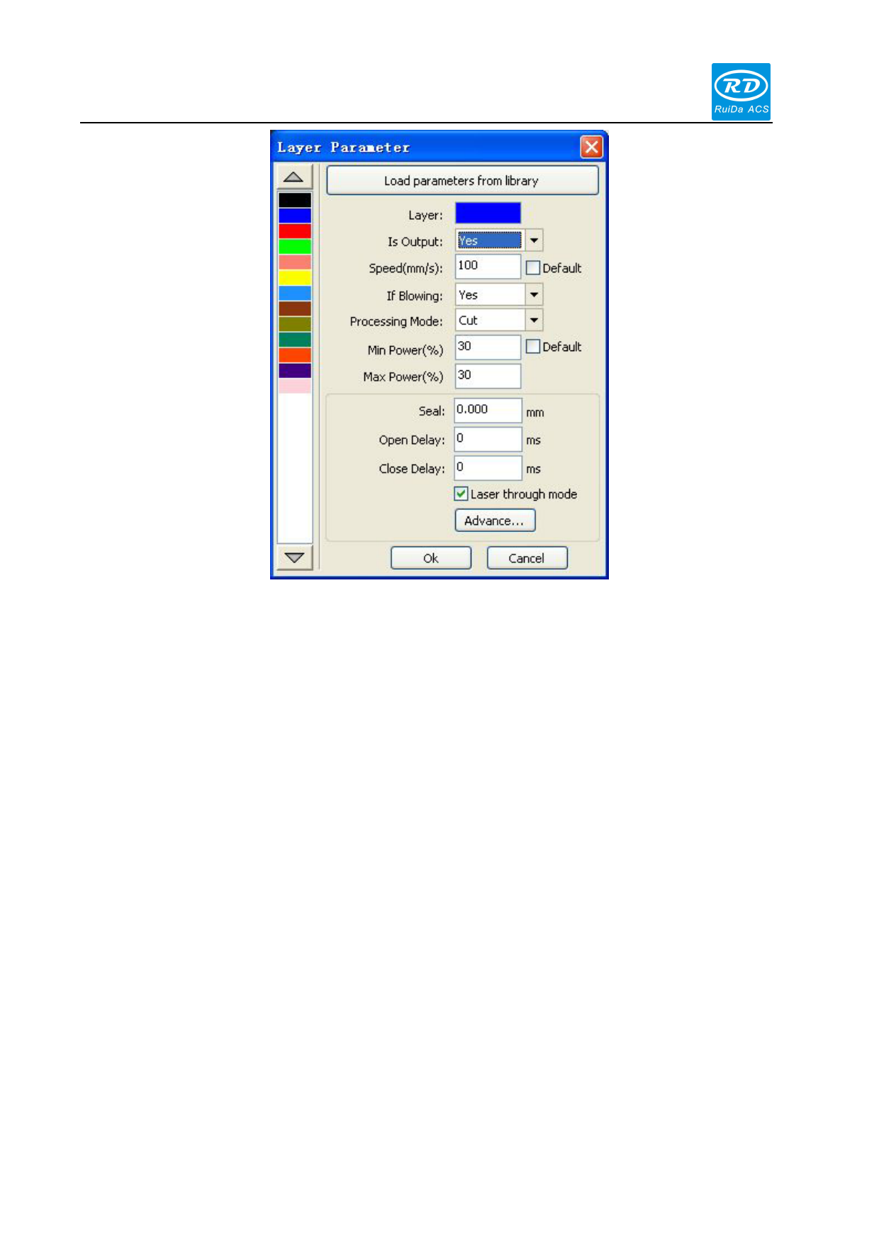 modify the parameters in the Layer parameter dialog (Page 70 / 81 ...